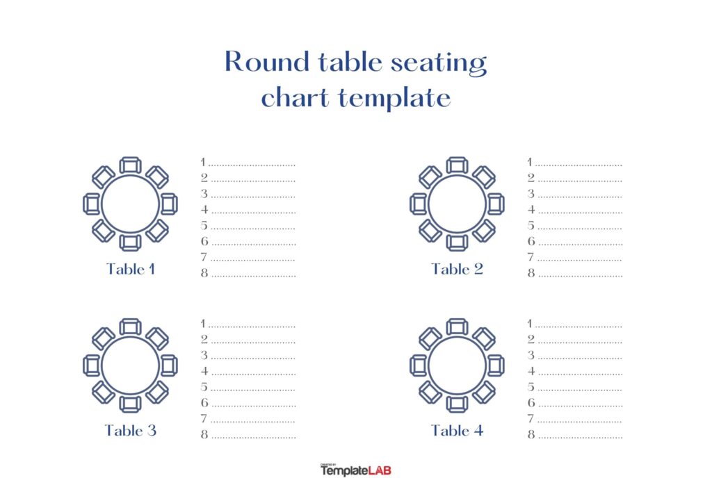 Round Table Seating Chart Template - Printable Chart Templates
