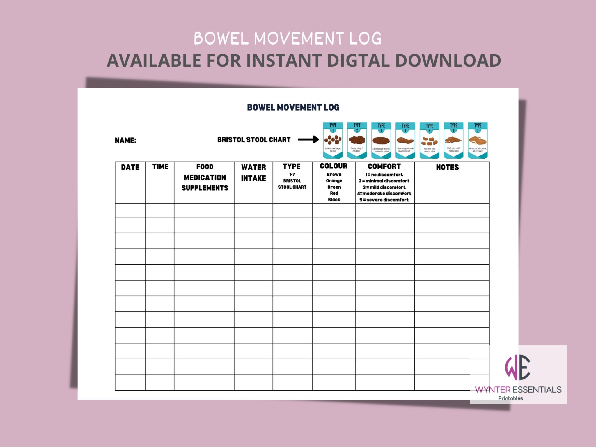 Free Printable Bowel Movement Record Chart - Printable Chart Templates