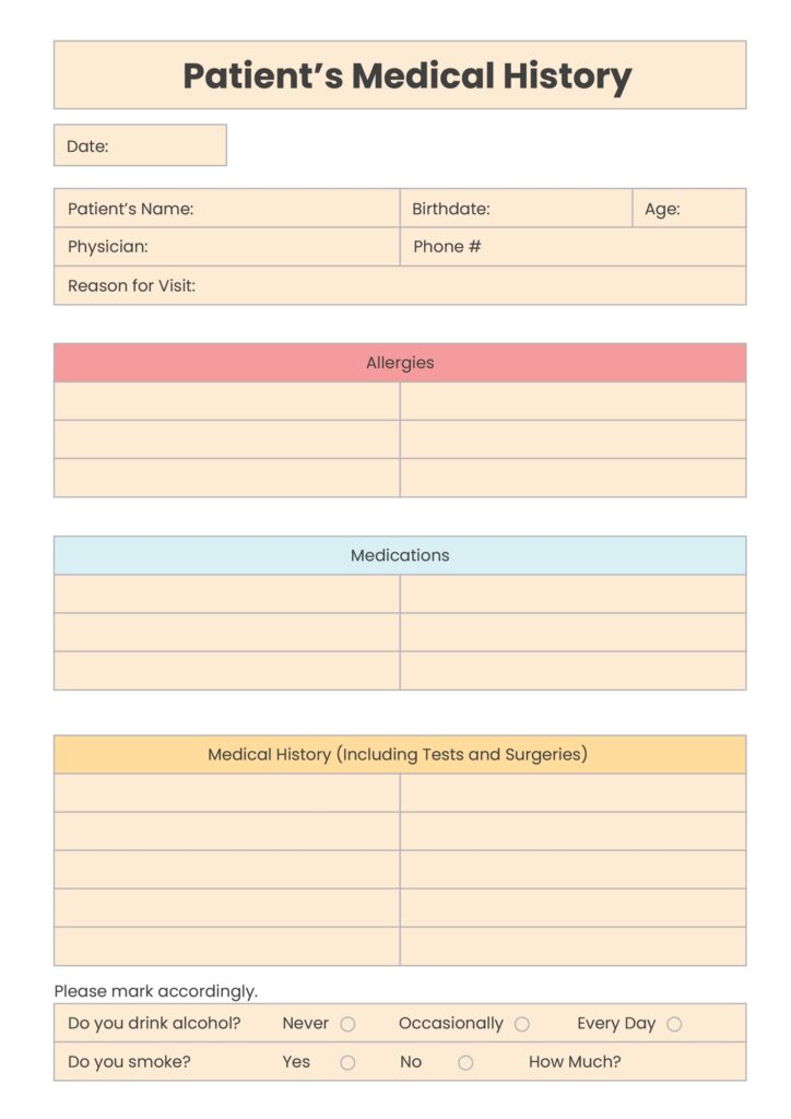 Medical Chart Forms Templates - Printable Chart Templates