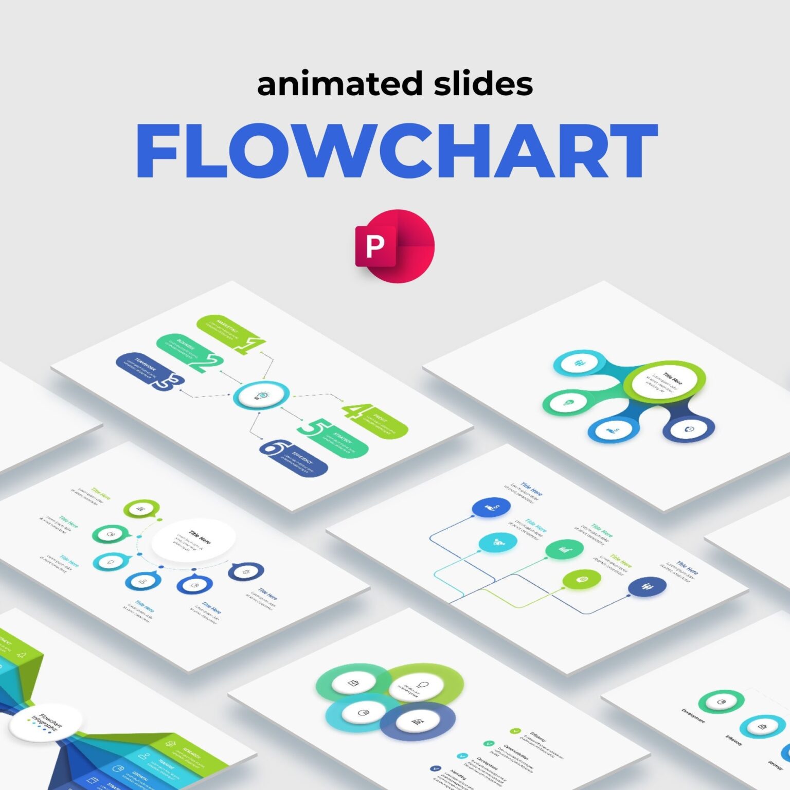 Animated Flow Chart Diagram Powerpoint Template - Printable Chart Templates