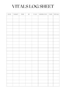 Free Blank Printable Vital Signs Chart - Printable Chart Templates